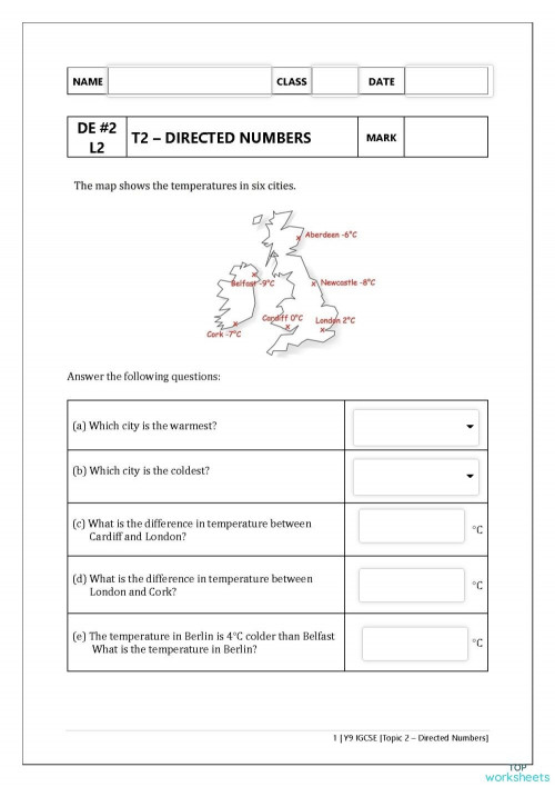 Y9 DE#2 L2. Interactive worksheet | TopWorksheets