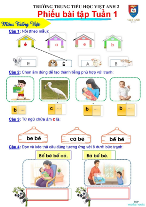 Interactive worksheets and online exercises in vietnamese | TopWorksheets