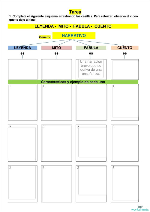 Mito y leyenda: fichas interactivas y ejercicios online | TopWorksheets