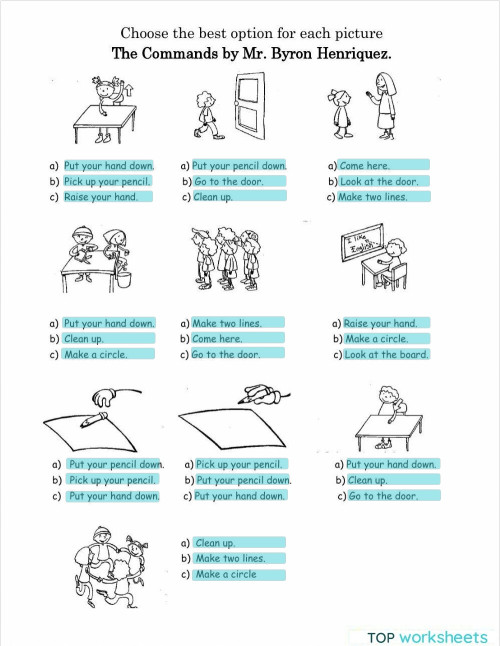 The Commands - Imperatives. Interactive worksheet | TopWorksheets