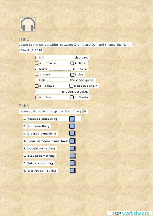 Dan's birthday. Interactive worksheet | TopWorksheets