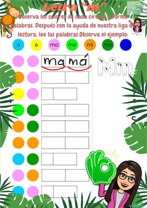 Tarea Código Silábico con "m"_Mtra. Faby. Ficha interactiva | TopWorksheets
