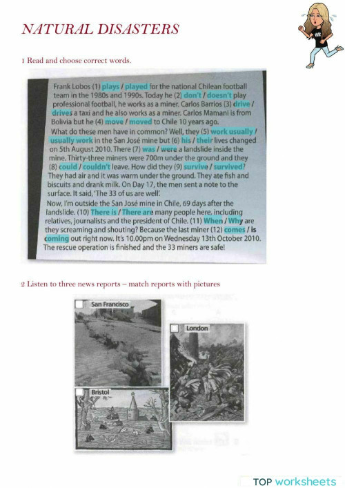 Natural disasters. Interactive worksheet | TopWorksheets