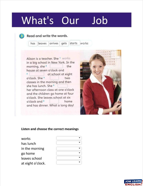 Your Job? My Job? (A1）- Worksheet. Interactive worksheet | TopWorksheets