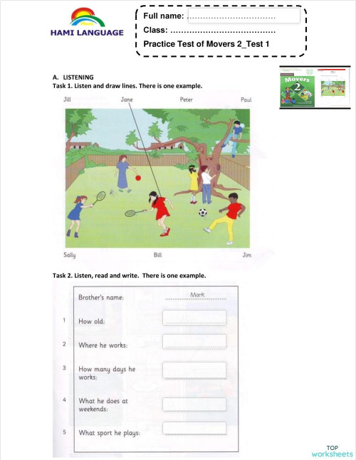 Movers Listening Test Liveworksheets movers-listening-test-liveworksheets