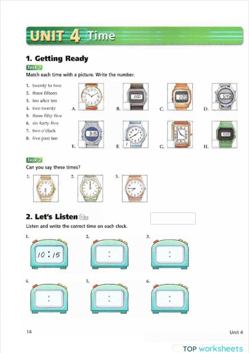 Time 2. Interactive worksheet | TopWorksheets