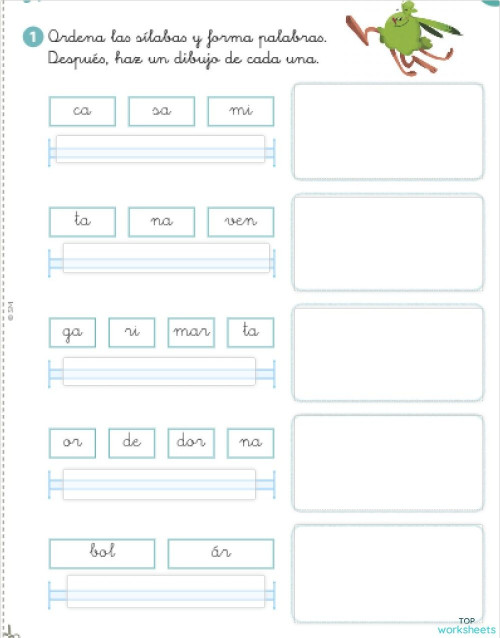 Sílabas: fichas interactivas y ejercicios online | TopWorksheets