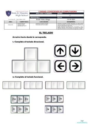 El Teclado. Ficha interactiva | TopWorksheets