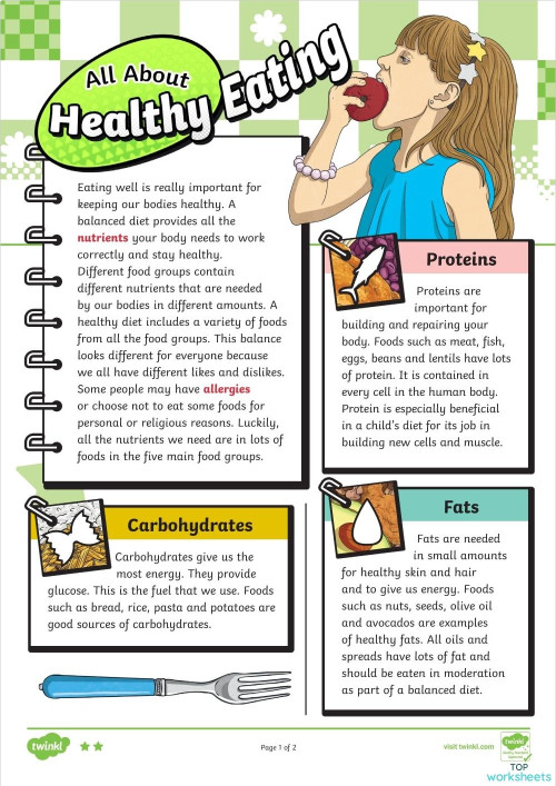 Healthy Eating. Interactive worksheet | TopWorksheets