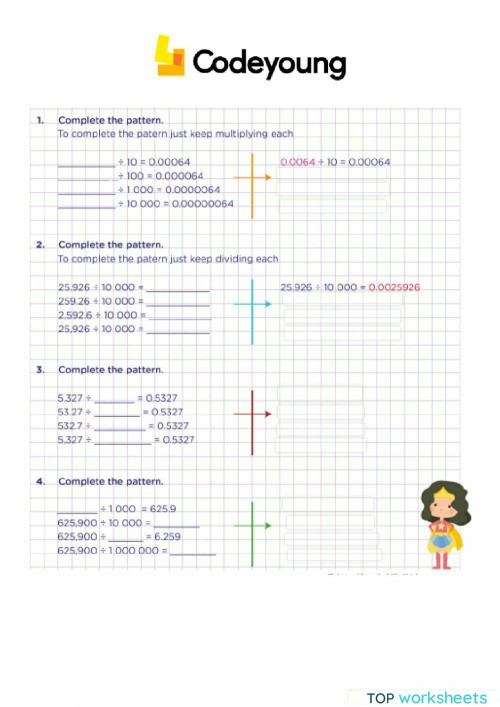 Division of Decimals Application interactive. Interactive worksheet ...