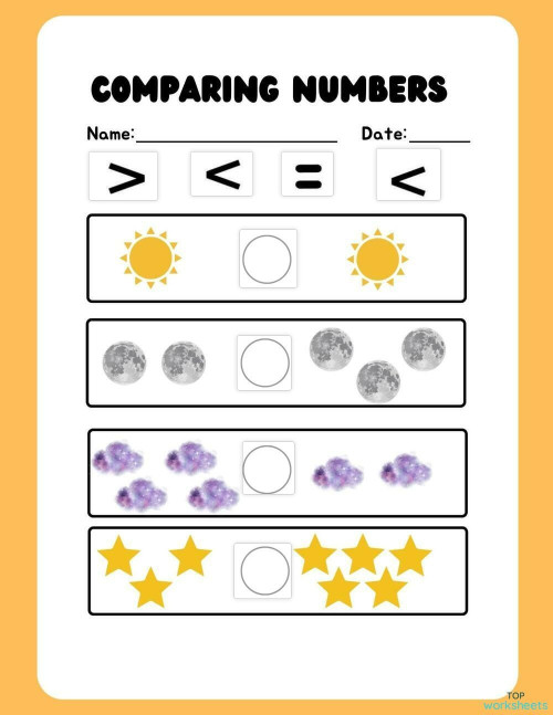 comparing numbers. Interactive worksheet | TopWorksheets
