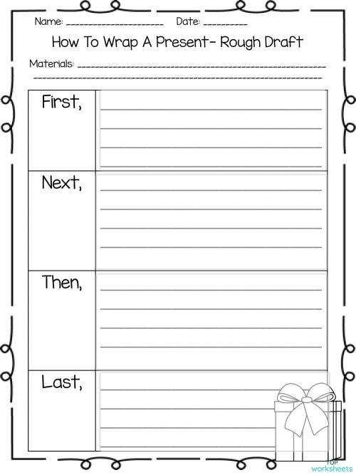 how to wrap a present. Interactive worksheet | TopWorksheets