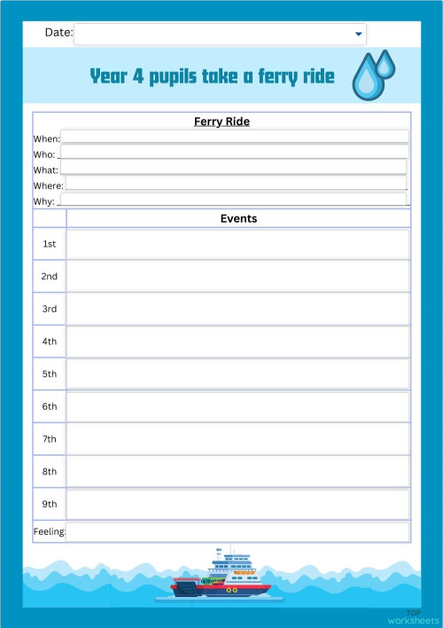 Year 4 pupils take a ferry ride. Interactive worksheet | TopWorksheets