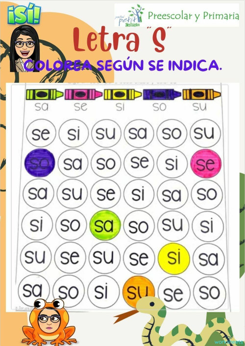 Tarea Sílabas "s". Ficha interactiva | TopWorksheets