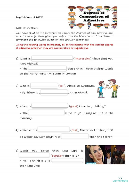 Eng Y6W2T2 - Completing Questions & Answer Sentences. Interactive ...