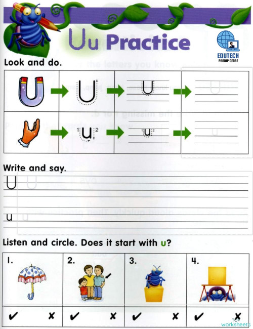 U to Z letters Writing. Interactive worksheet | TopWorksheets