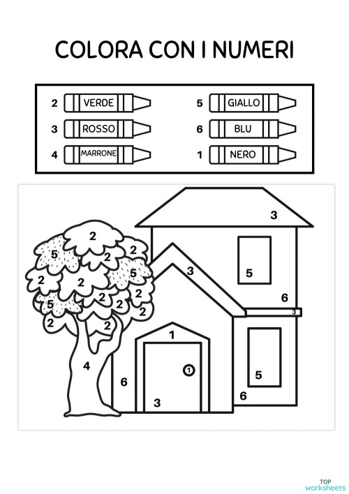 COLORA I NUMERI. Scheda interattiva | TopWorksheets
