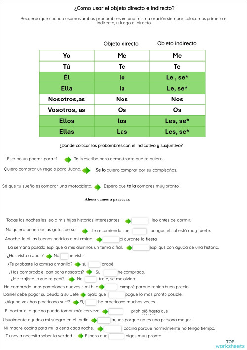 Lengua Castellana: fichas interactivas y ejercicios online | TopWorksheets