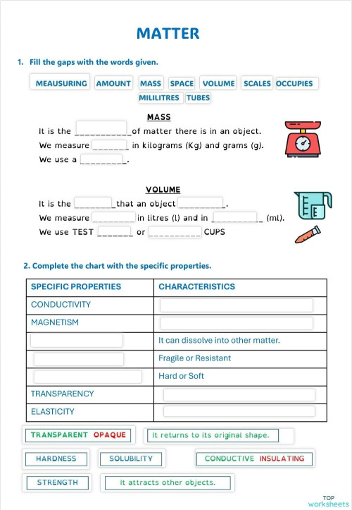 Materials: interactive worksheets and online exercises | TopWorksheets