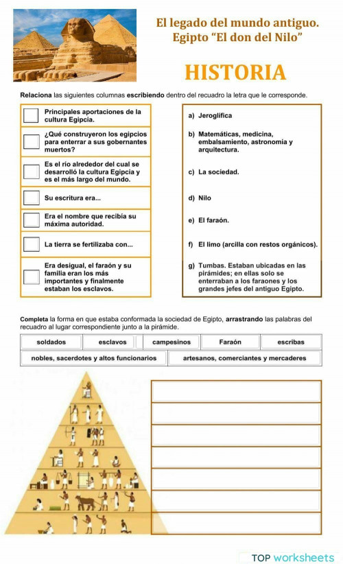 Legado del mundo antiguo. Ficha interactiva | TopWorksheets