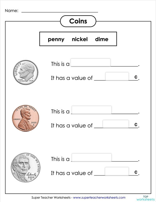 Mon. Math (Money). Interactive worksheet | TopWorksheets