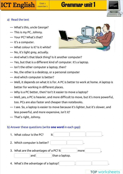 ICT 1.1 - Be - Reading. Interactive worksheet | TopWorksheets