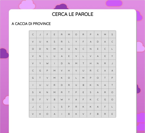 CERCA LE PAROLE. Scheda interattiva | TopWorksheets