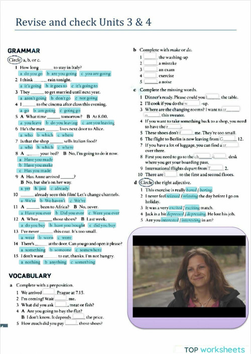 EF Pre-intermediate Revise and check. Interactive worksheet | TopWorksheets