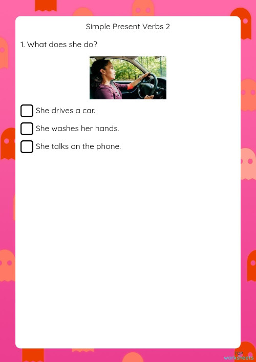 Simple Present Verbs 2. Interactive worksheet | TopWorksheets