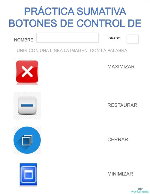 BOTONES DE CONTROL. Ficha interactiva | TopWorksheets