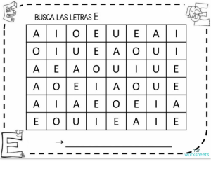 Búsqueda de letras E. Ficha interactiva | TopWorksheets