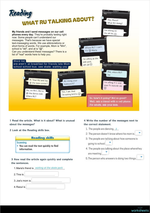 3rd Reading What are you talking about?. Interactive worksheet ...