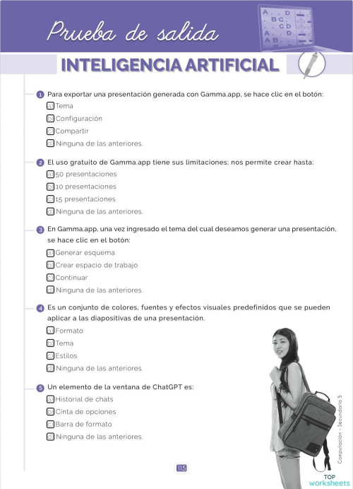 P.S. - Inteligencia Artificial. Ficha interactiva | TopWorksheets