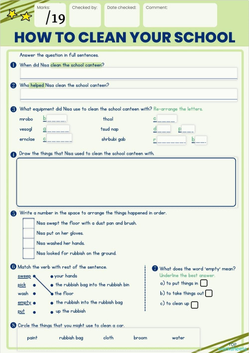 Cleaning up the environment **. Interactive worksheet | TopWorksheets