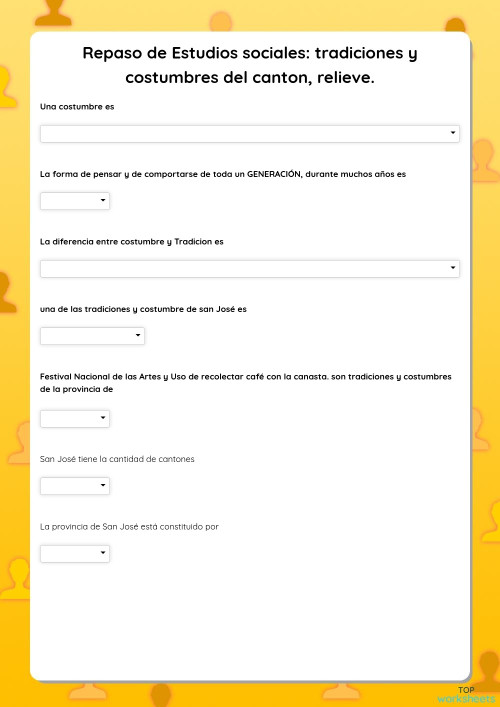 Repaso de Estudios sociales: tradiciones y costumbres del canton ...