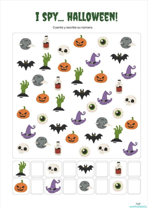 ¡ Llegó Halloween!. Ficha interactiva | TopWorksheets