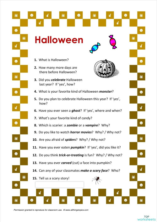 Discussion: Halloween. Interactive worksheet | TopWorksheets