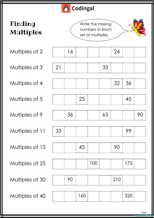 M_G04M06L15_WC01_Finding Multiples. Interactive worksheet | TopWorksheets