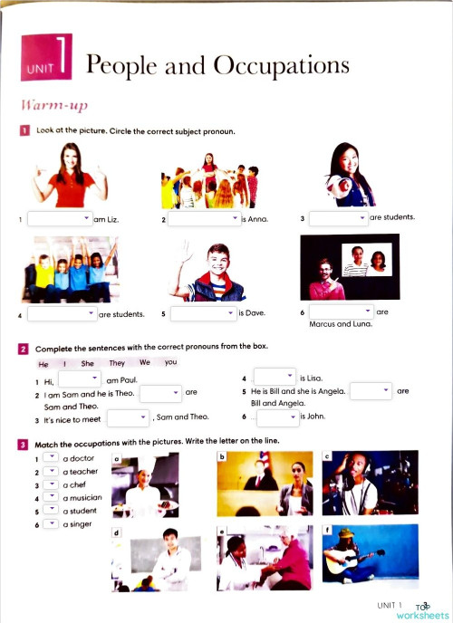Unit 1 - Lesson 1. Interactive worksheet | TopWorksheets