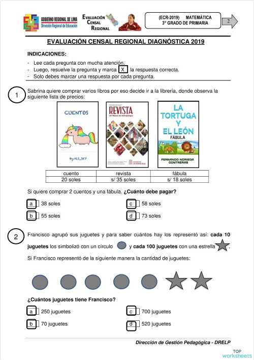 matemATICA 2DO GRADO. Ficha interactiva | TopWorksheets