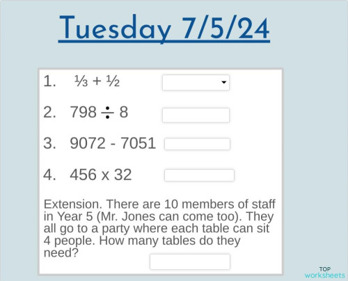 5 A Day: interactive worksheets and online exercises | TopWorksheets