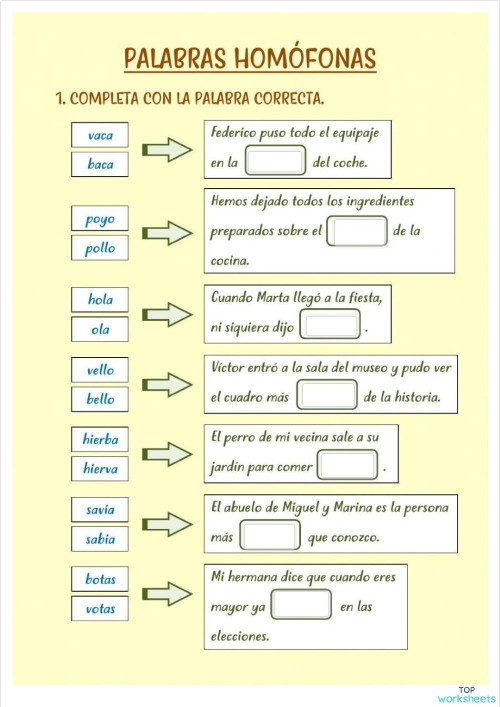 Palabras con CC. Ficha interactiva | TopWorksheets