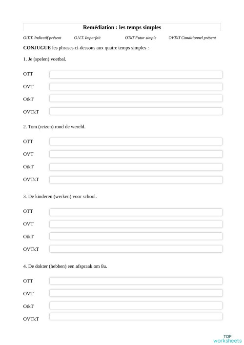 Interactive worksheets and online exercises in dutch | TopWorksheets