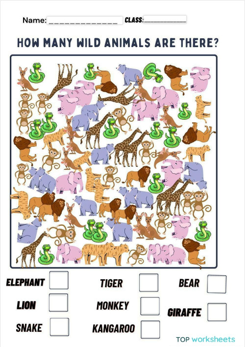How many animals are there?. Interactive worksheet | TopWorksheets