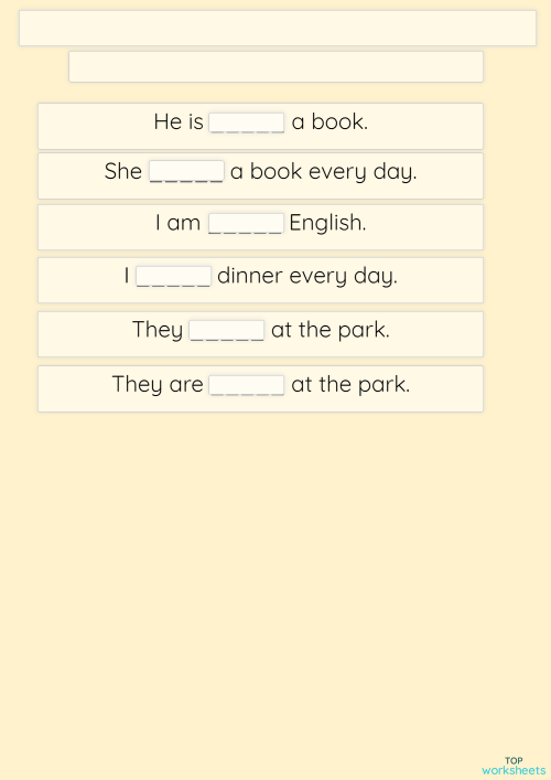 simple present and present continuous verbs. Interactive worksheet ...