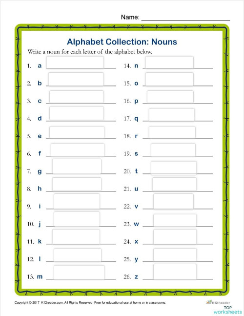 Nouns Review. Interactive worksheet | TopWorksheets