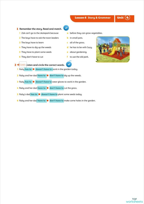 L6 AB 41-1,2 listening and reading 6th grade. Interactive worksheet ...