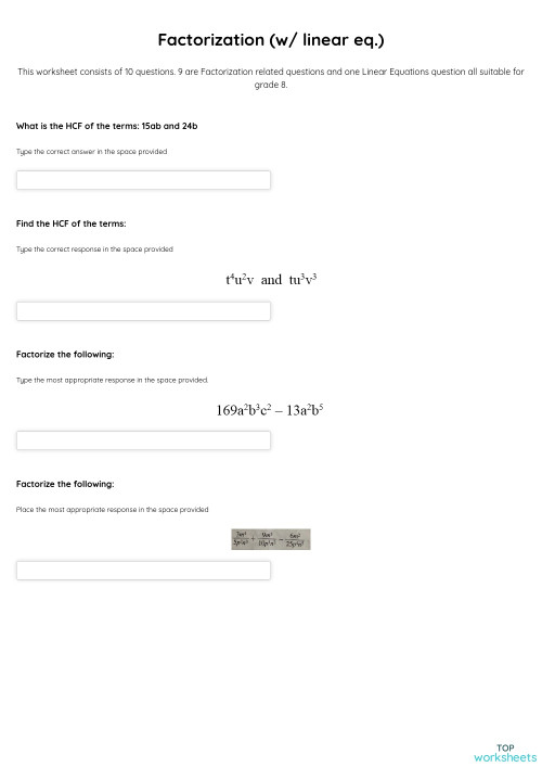 Key Stage 3: interactive worksheets and online exercises | TopWorksheets