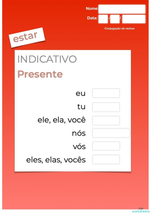 Verbo estar. Scheda interattiva | TopWorksheets