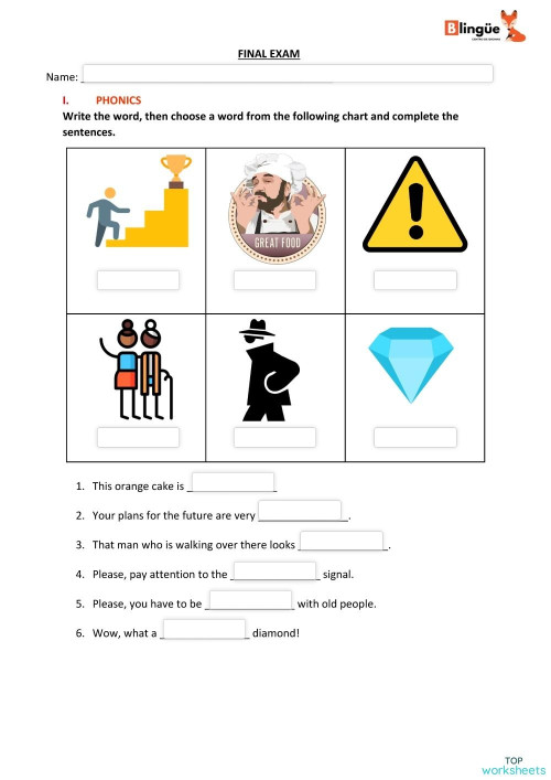 Final exam FLyers 16 (SJ6-8). Interactive worksheet | TopWorksheets